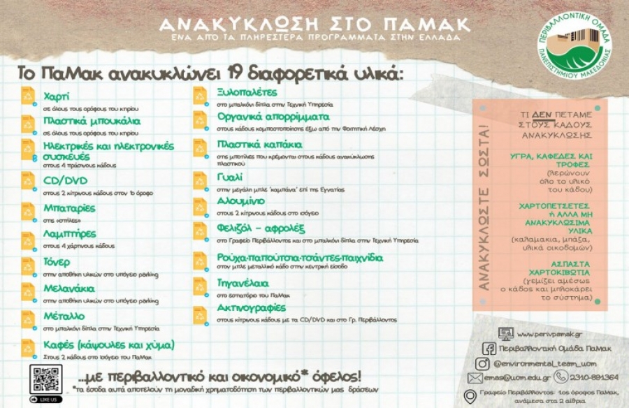 SpoudaZO.gr - Το ΠΑΜΑΚ μας δείχνει το δρόμο, ανακυκλώνοντας 19 υλικά σε ...
